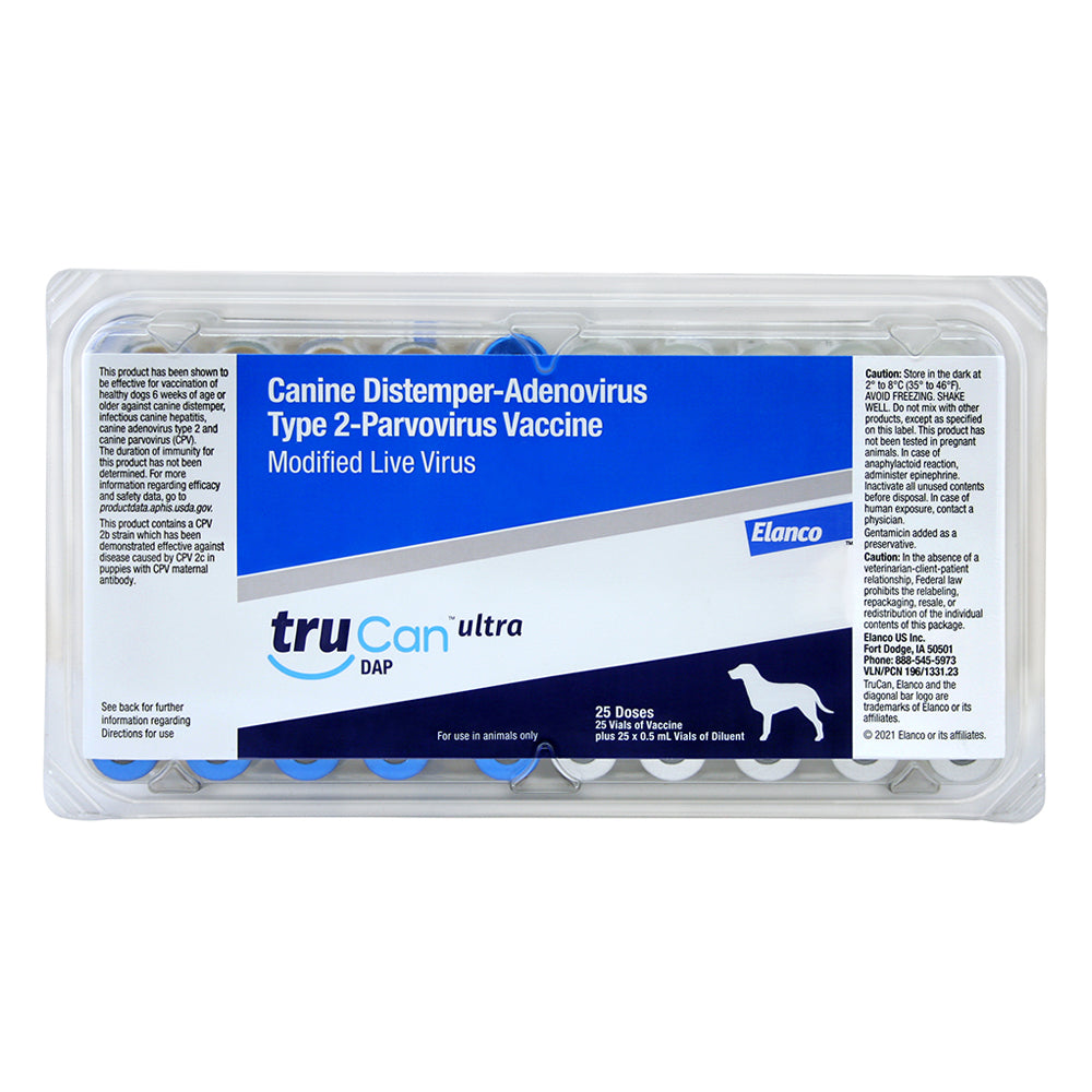 TruCan Ultra DAP/Ultra Duramune DAP Tray Dog Vaccine, 25 x 1mL — Pet ...