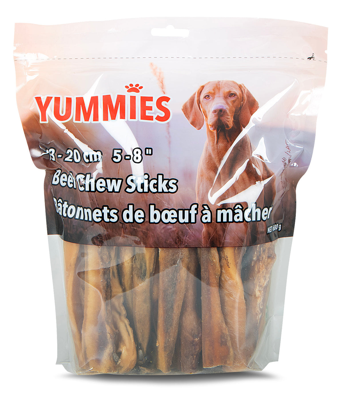 Yummies Beef Chew Sticks for Dogs, 5"-8", 680 g — Pet Supplies 4 Less