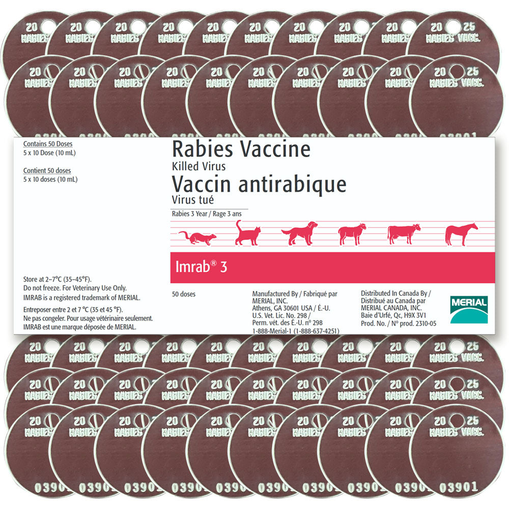 Rx Imrab 3 Vaccine, 5 x 10 Dose with tags by Boehringer Ingelheim — Pet ...