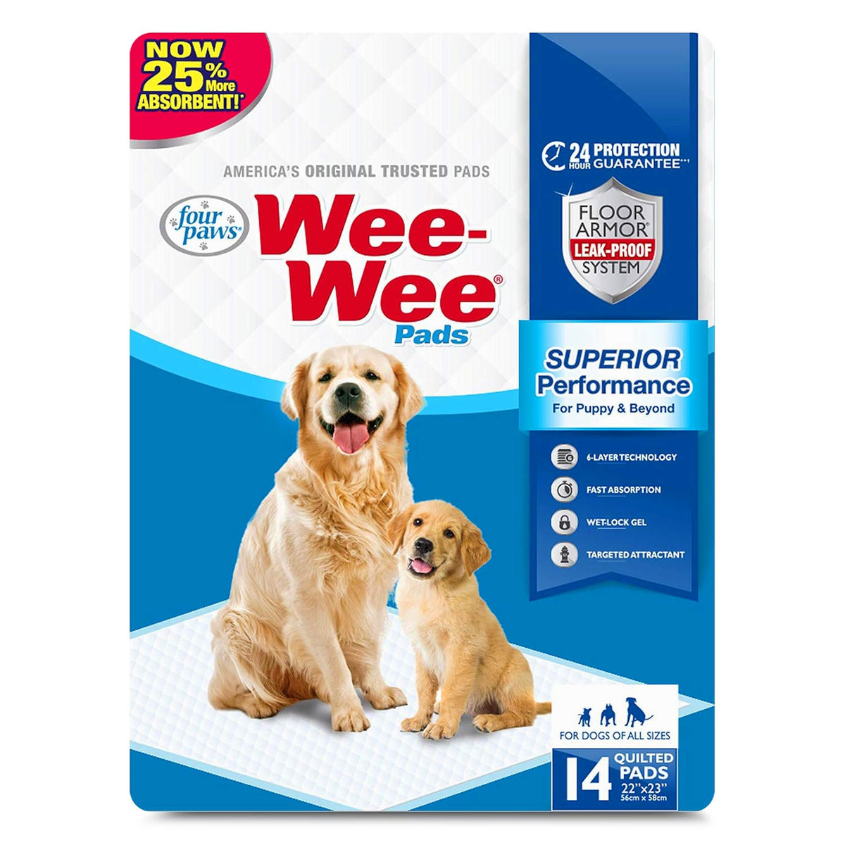 Four Paws Wee Wee Pads, 22" x 23" — Pet Supplies 4 Less