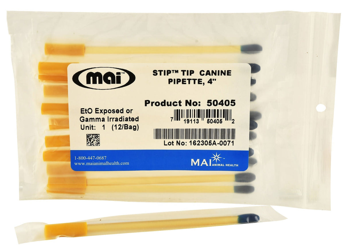 Canine STIP Tip Pipette, 4" 12-pk — Pet Supplies 4 Less
