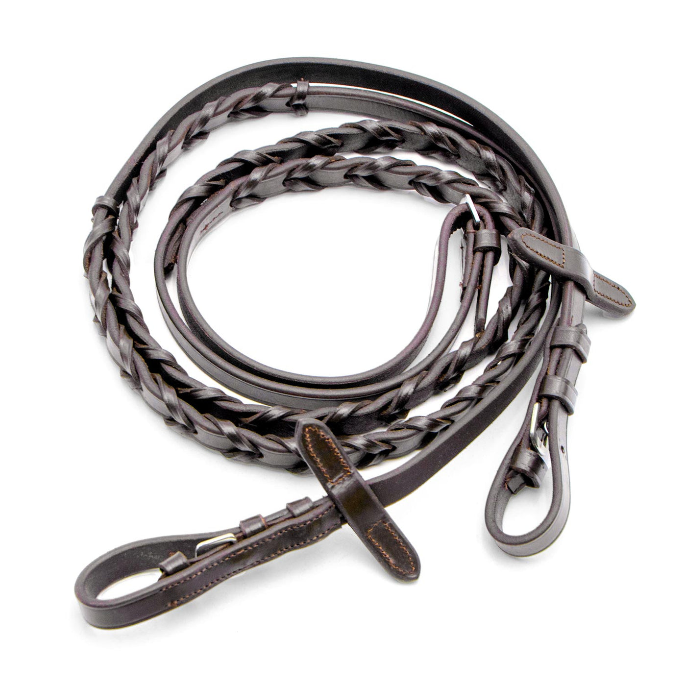 Uniquely English Laced Reins for Horses, Havana — Pet Supplies 4 Less