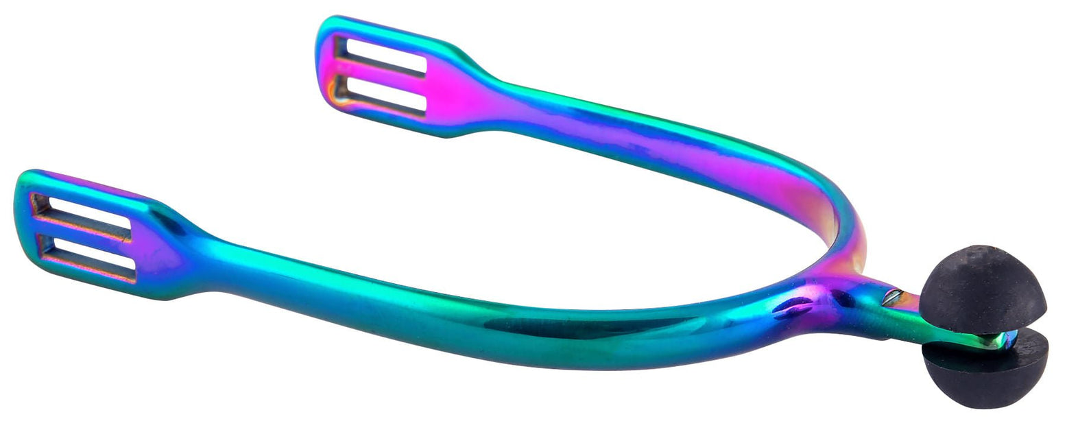 Centaur Titanium Plated Roller Ball Ladies Spurs, Rainbow — Pet ...
