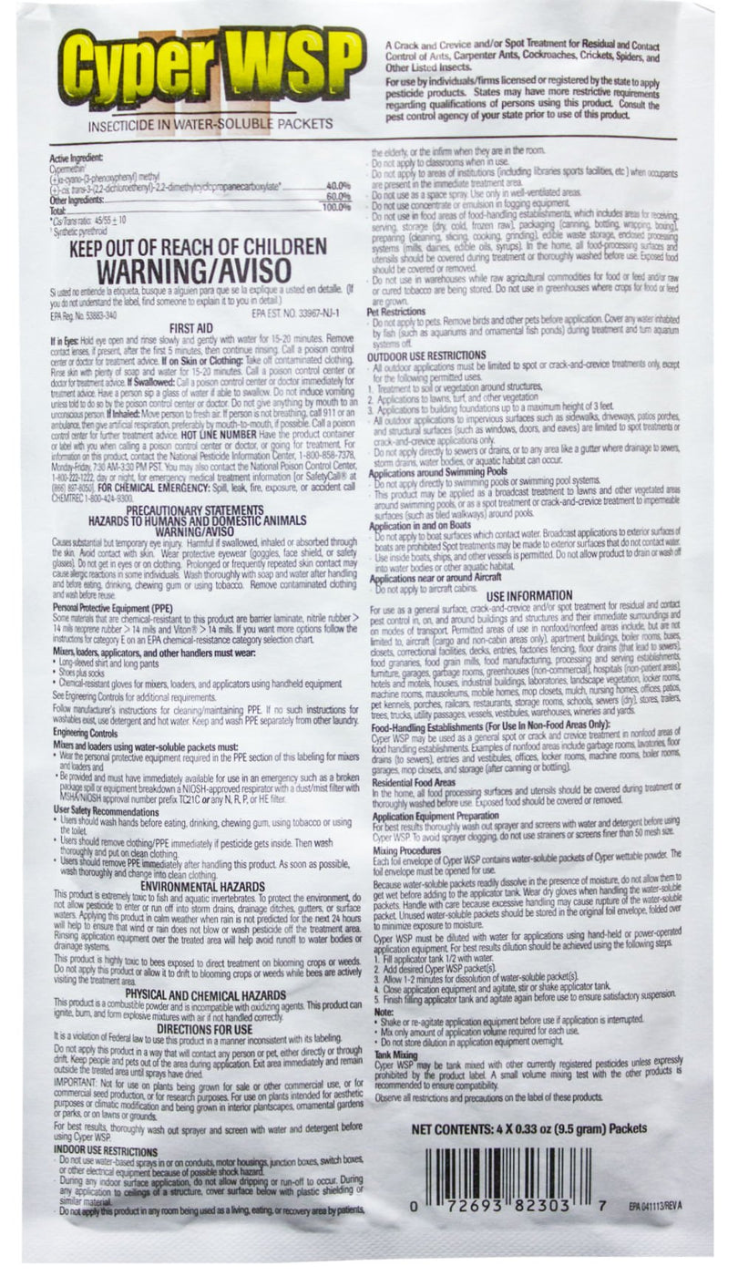 Cyper WSP Insecticide, 4 pack, Fast acting — Pet Supplies 4 Less