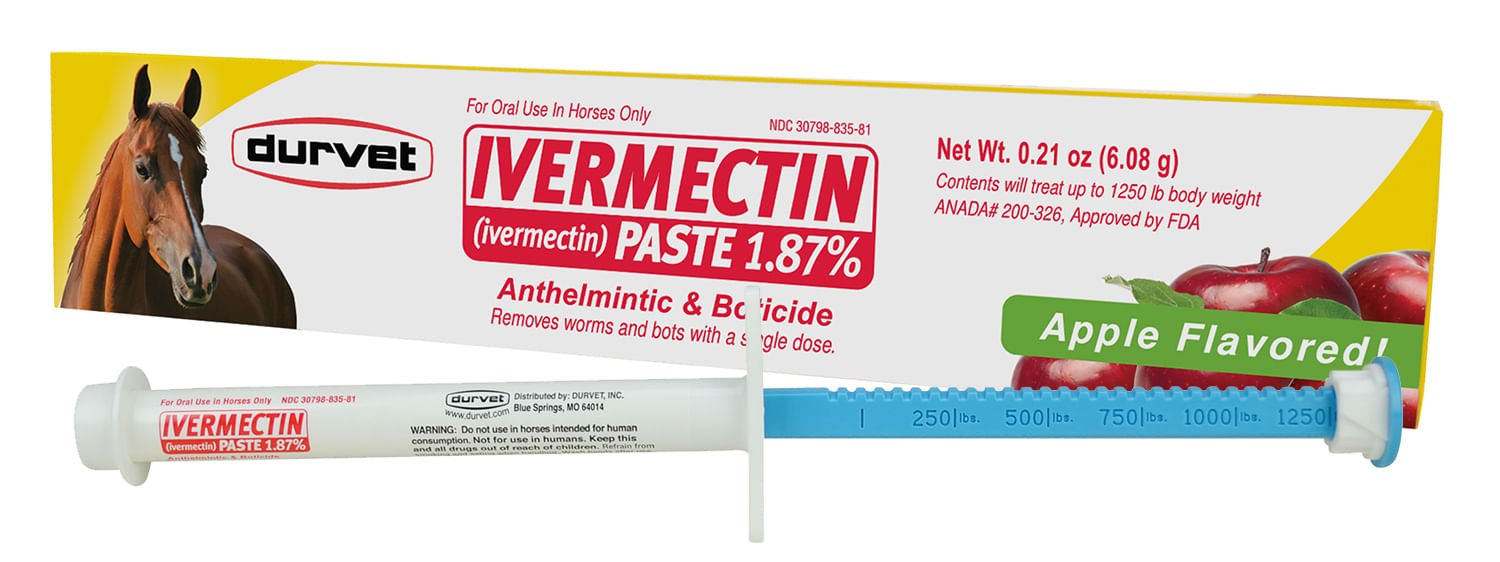 Ivermectin Horse Dewormer Paste 1.87%, Apple Flavor, by Durvet — Pet ...