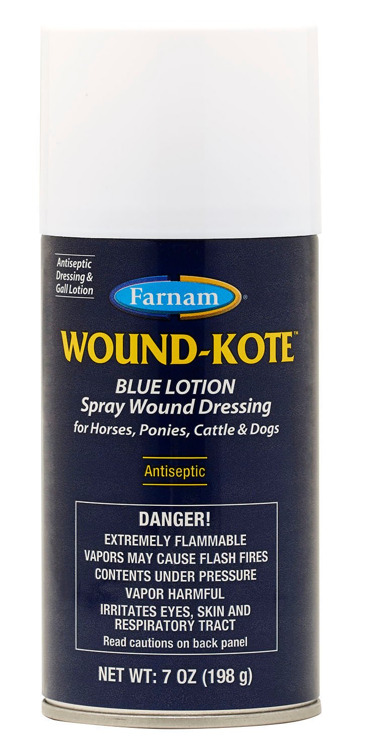 Wound-Kote Blue Lotion Spray Wound Dressing for Horses, Cattle and Dogs ...