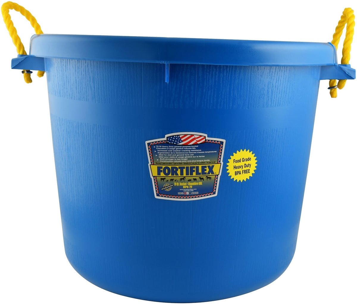 Fortiflex Muck Buckets with Rope Handles, 70 qt — Pet Supplies 4 Less