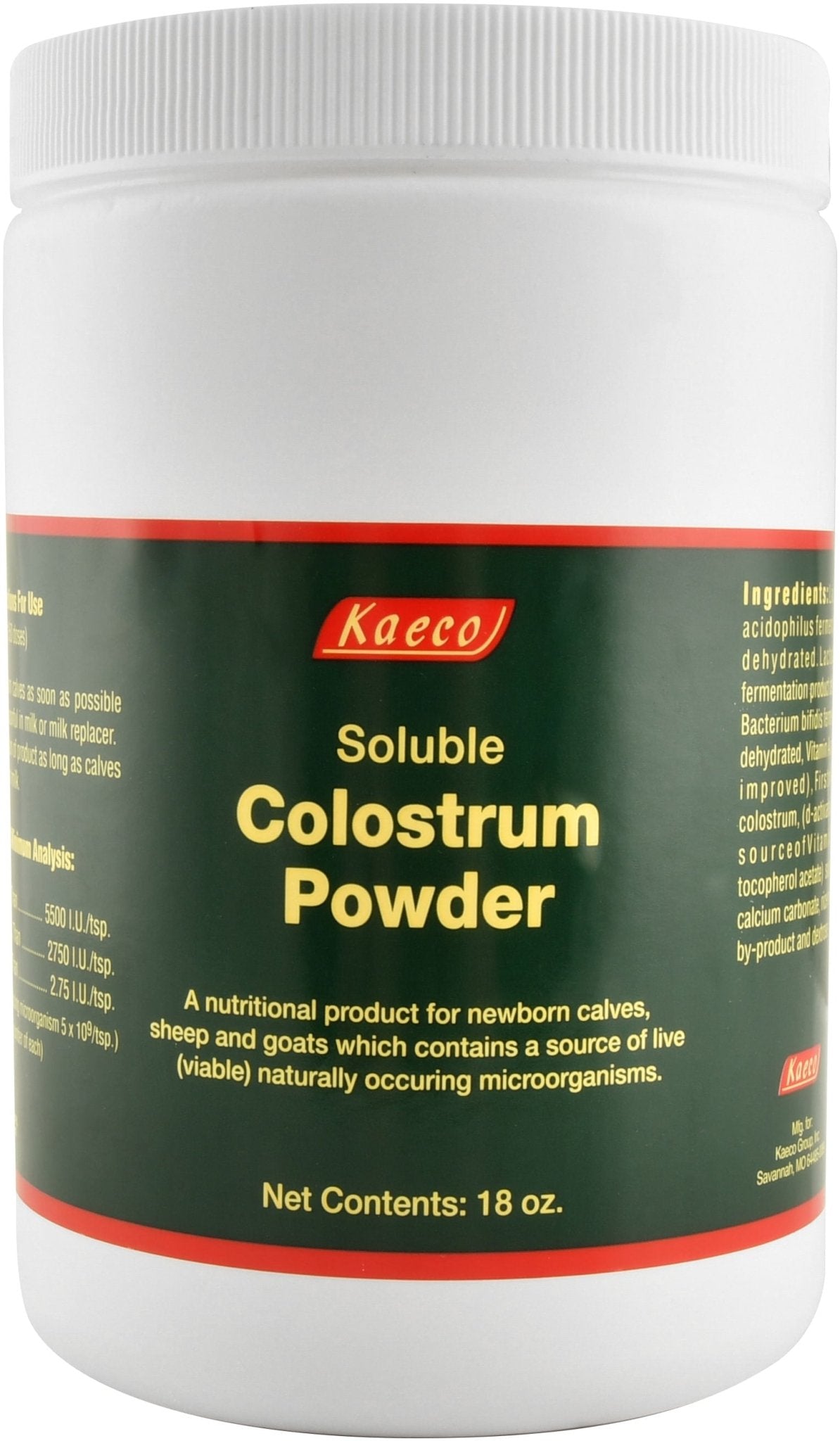 Kaeco Soluble Colostrum Powder for Calves, Sheep and Goats, 18 oz — Pet ...
