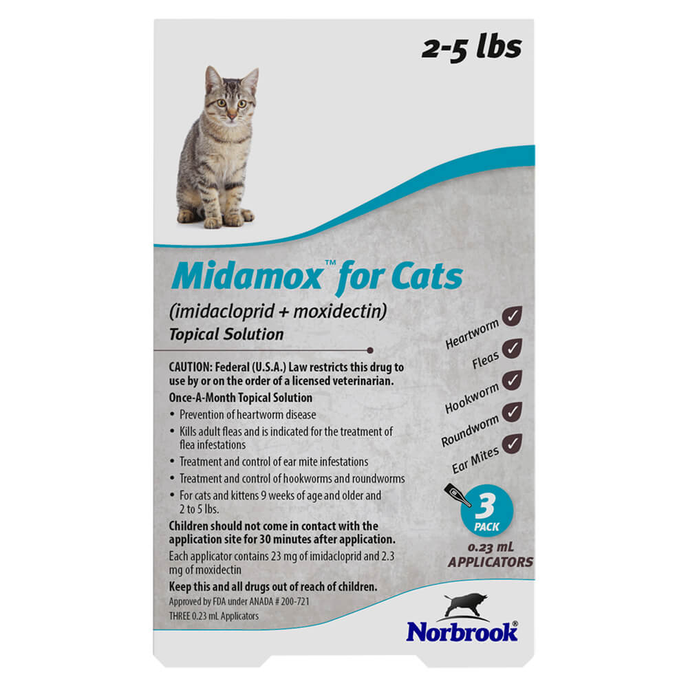 Midamox for Cats (imidacloprid + moxidectin) Topical Solution — Pet ...