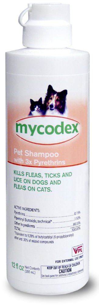 Mycodex Pet Flea & Tick Shampoo with 3x Pyrethrins (P3), 12 oz — Pet ...
