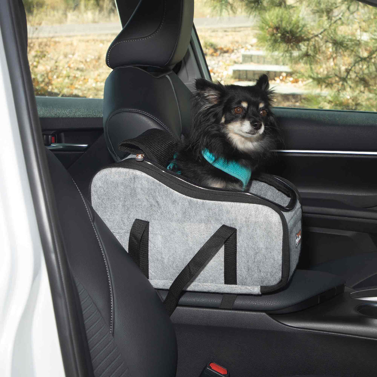 K&H Portable Pet Console Booster Dog Car Seat Light Gray 10" X 15" X 9. ...