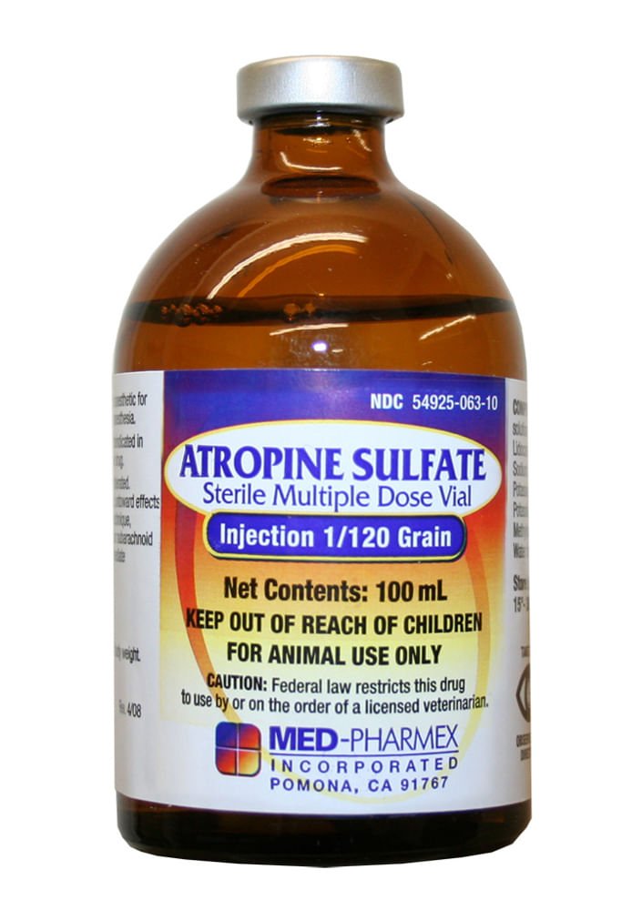 Rx Atropine Sulfate Injectable Solution for Animals, 100 ml — Pet ...