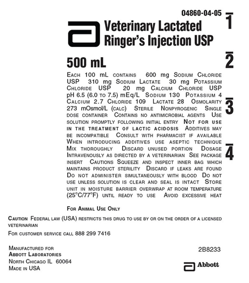 Rx Lactated Ringer's Injection USP for Animals — Pet Supplies 4 Less