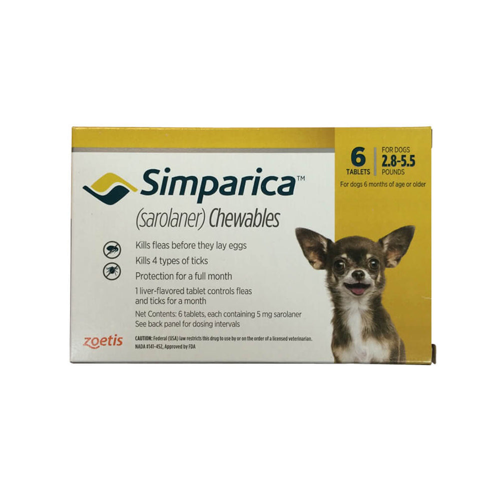 Simparica for Dogs (Sarolaner) Chewable Tablets — Pet Supplies 4 Less