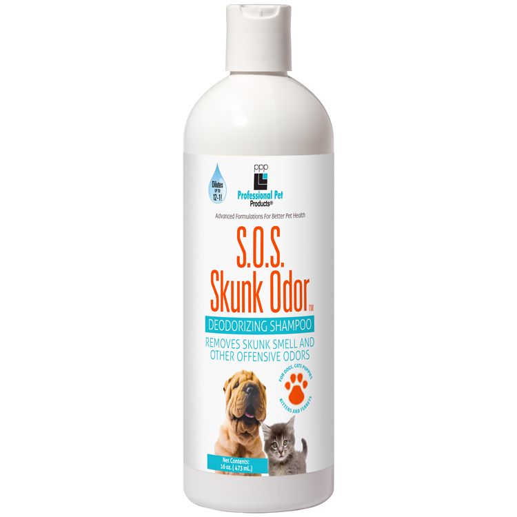 Skunk Odor Shampoo (SOS), 16 oz for pets — Pet Supplies 4 Less