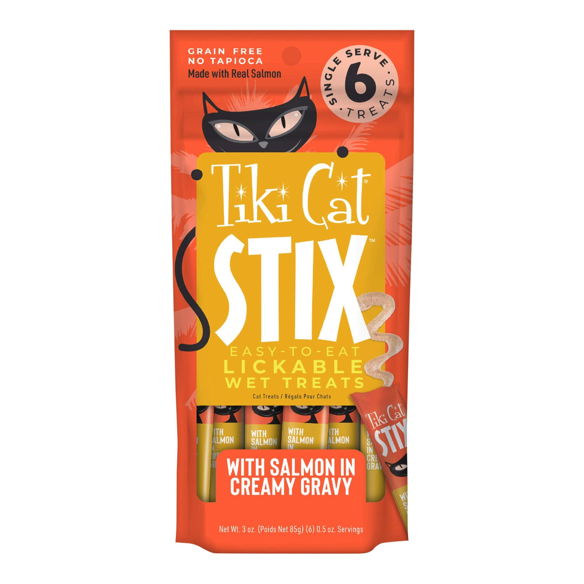Tiki Cat Stix Wet Cat Treats, Salmon, 3 oz. Pouch, 12 Count — Pet ...