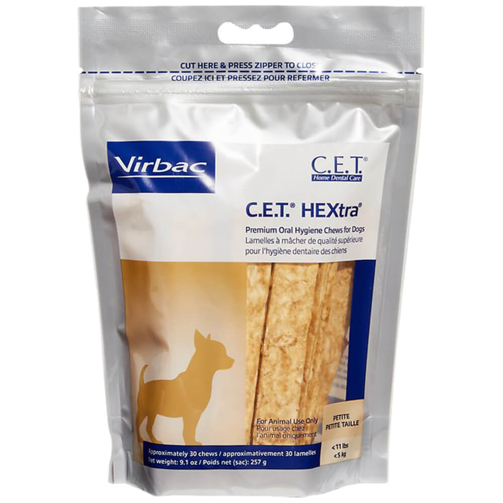Virbac C.E.T. HEXtra Premium Dental Oral Hygiene Dog Chews, 30 ct — Pet ...
