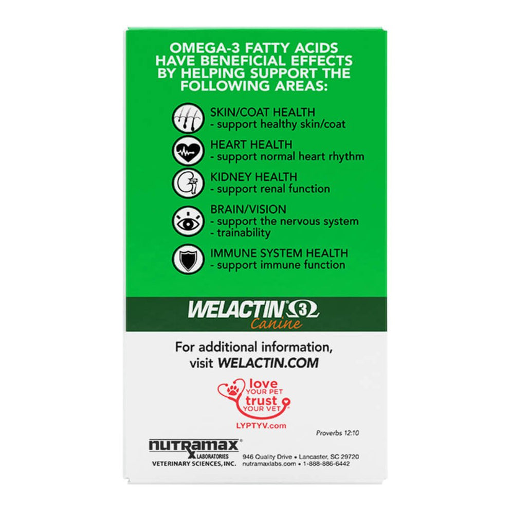 Welactin Canine Softgels Omega-3 Supplement for Dogs, 120 count — Pet ...